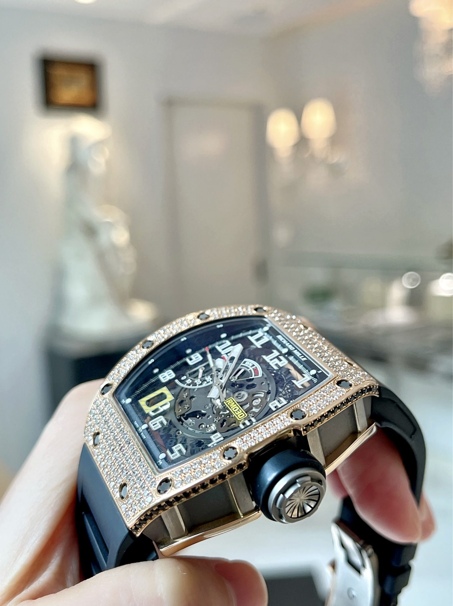 Richard Mille RM 030 18K Rose Gold Full Diamond