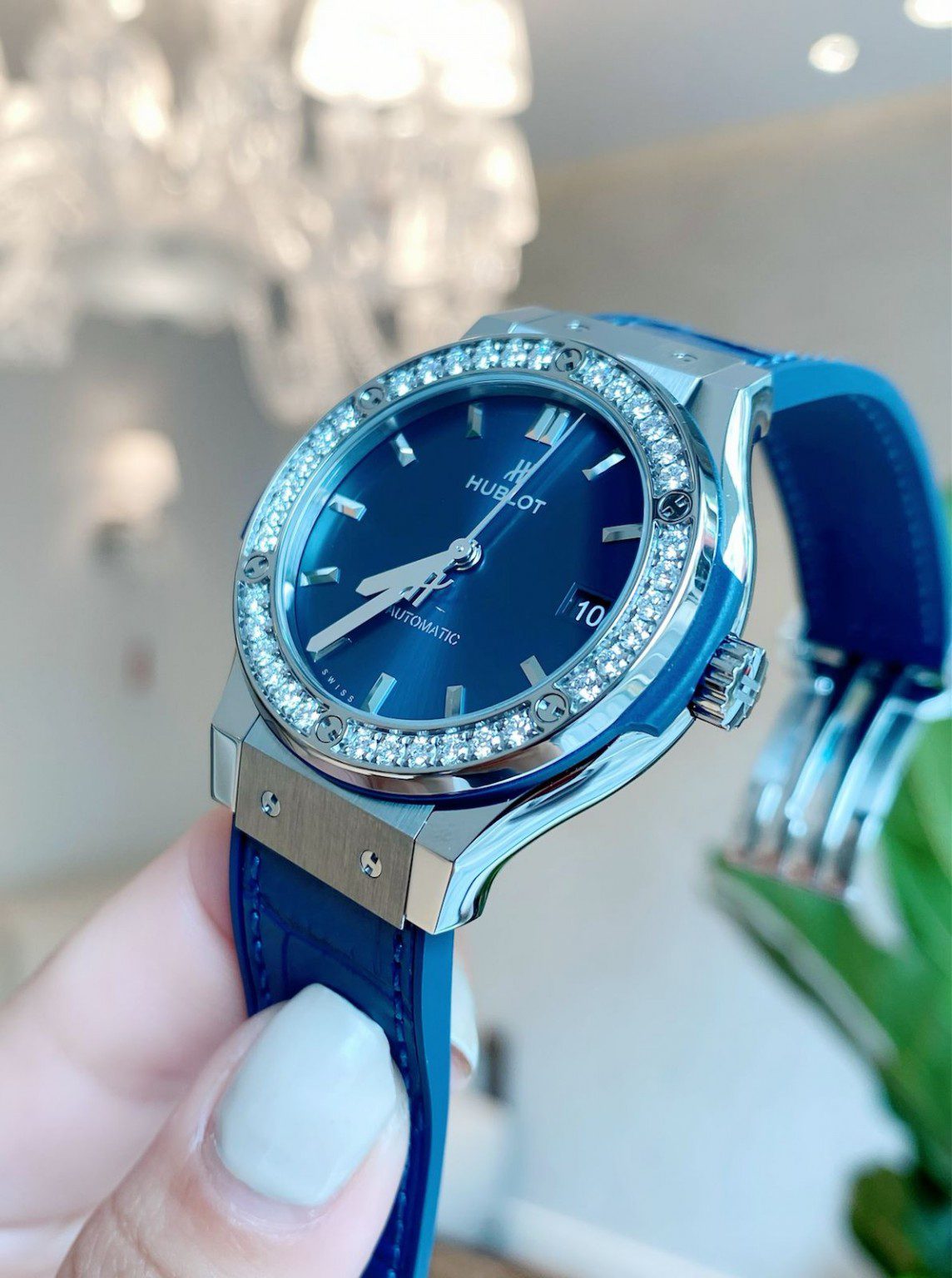 HUBLOT BIG BANG STEEL BLUE DIAMONDS 38mm
